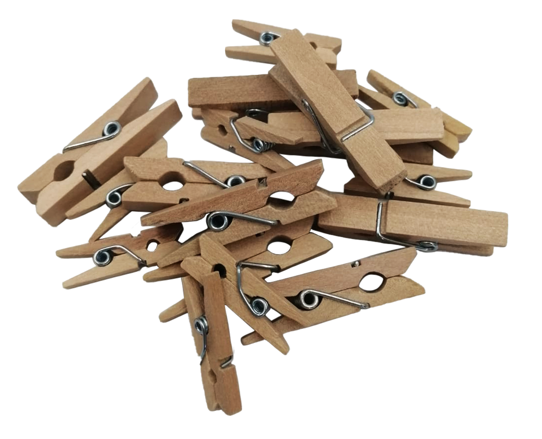 50 Pzas Clips ó Pinzas de Madera para Cóctel 1.3” | 3 cm | Ayuda Bartender